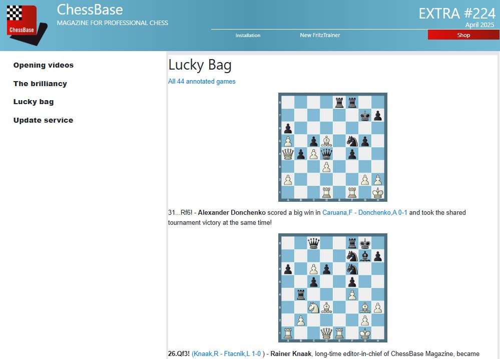 CBM Extra #224: "The brilliancy" | ChessBase